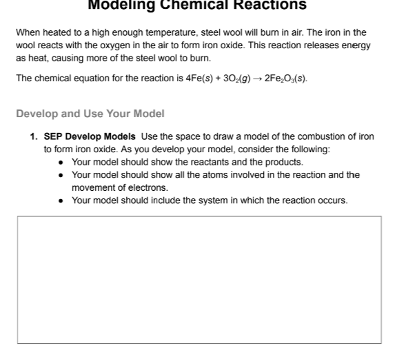 Modeling Chemical Reactions When heated to a high enough temperature, st..