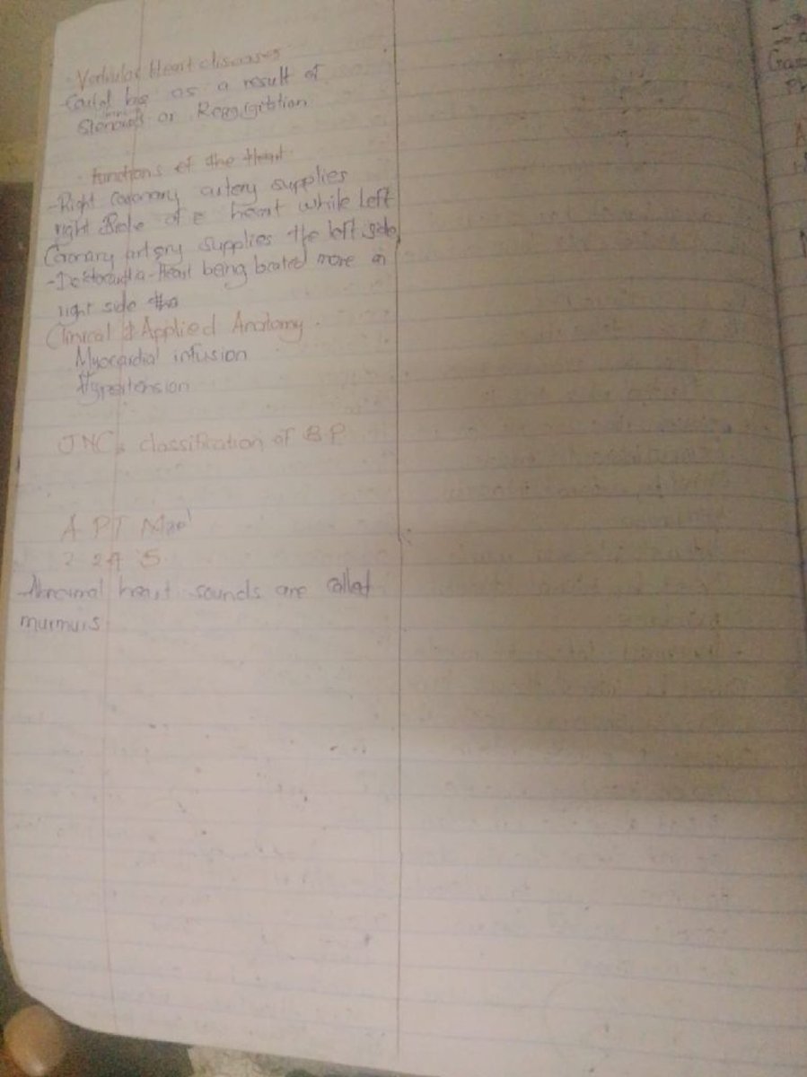 Here are some notes related to heart diseases and anatomy. Please elabora..