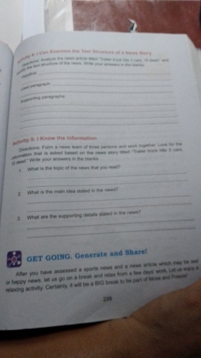Activity 4: I Can Examine the Text Structure of a News Story Directions:..
