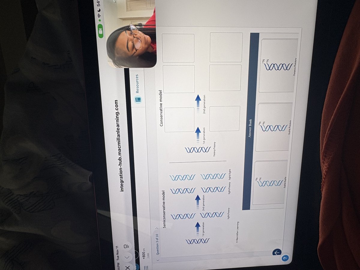 The image displays a question from Macmillan Learning, likely related to