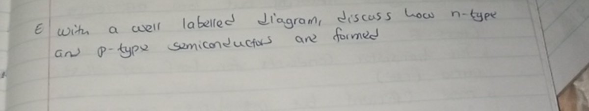 With a well-labelled diagram, discuss how n-type and p-type semiconductor..