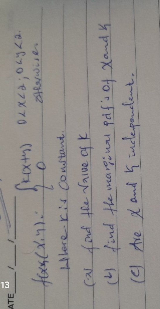 Given the joint probability density function (pdf): f(x,y) = \begin{case..