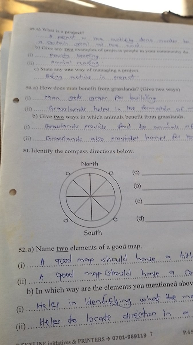 Identify the compass directions below. Diagram of a compass with North a..