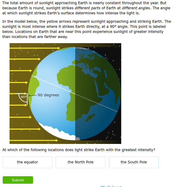 The total amount of sunlight approaching Earth is nearly constant through..