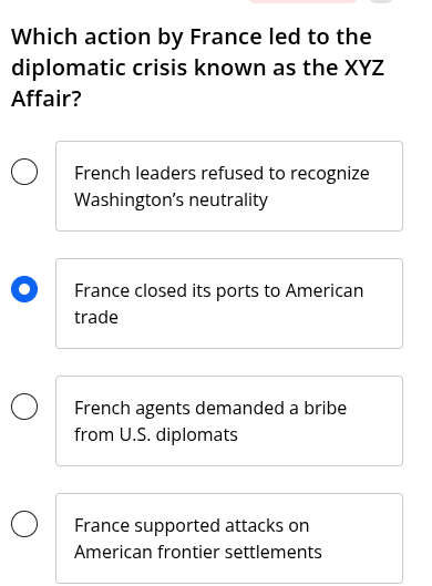 Which action by France led to the diplomatic crisis known as the XYZ Affa..