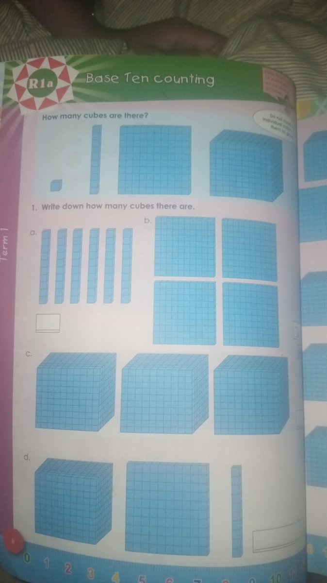 Base Ten Counting How many cubes are there? Write down how many cubes t..
