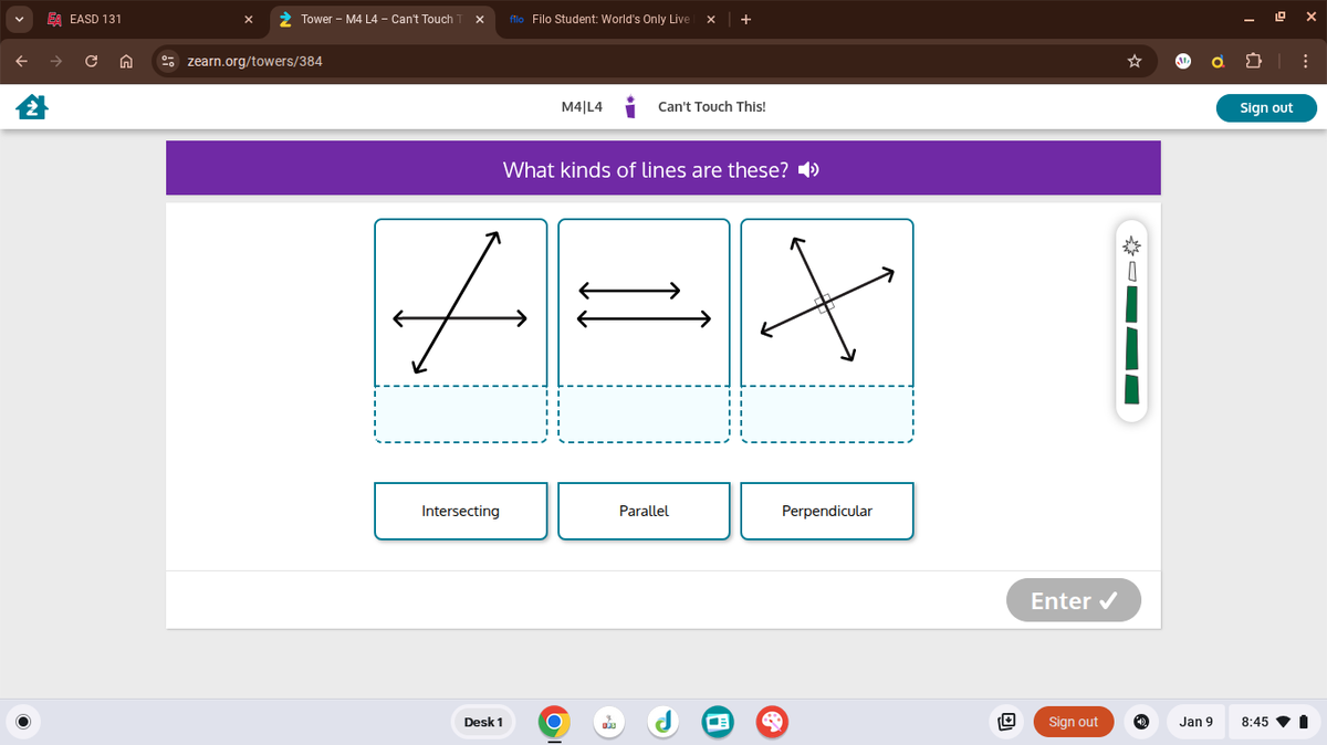 What kinds of lines are these? [Image of three pairs of lines: one inter..