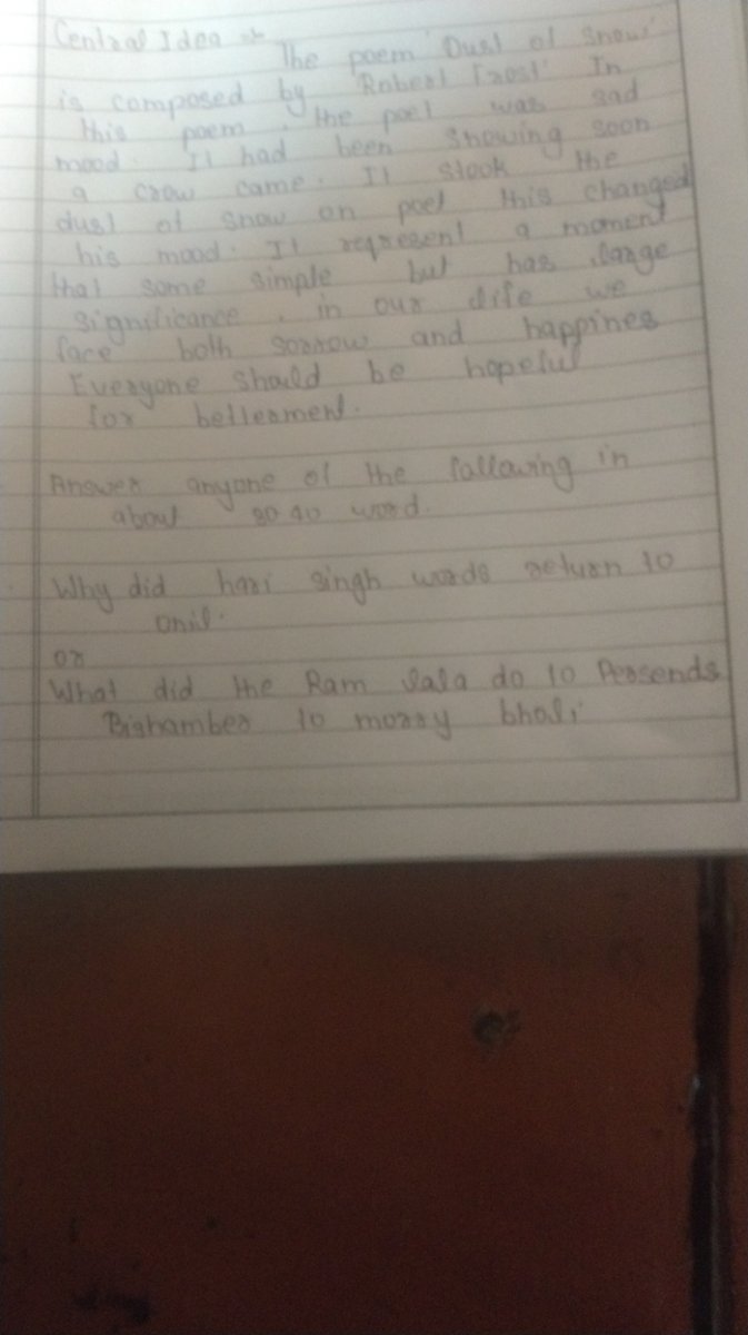 Answer anyone of the following in 30-40 words: Why did Hari Singh return..