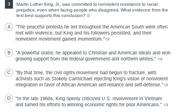 Martin Luther King, Jr., was committed to nonviolent resistance to racial..