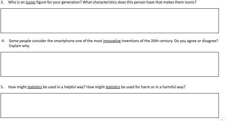 Who is an iconic figure for your generation? What characteristics does th..