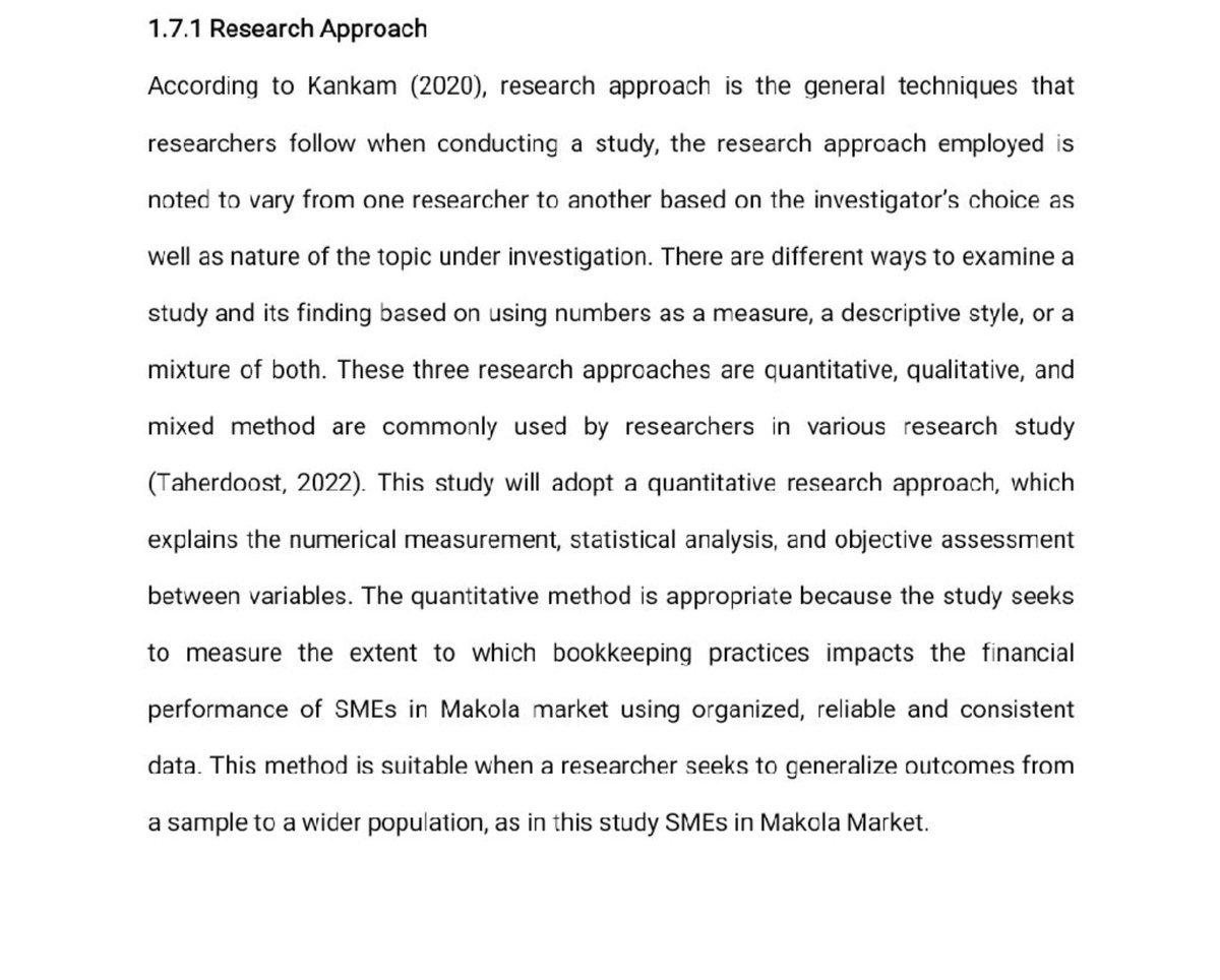 1.7.1 Research Approach According to Kankam (2020), research approach is..