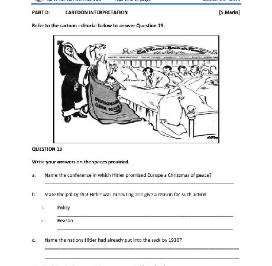 PART D: CARTOON INTERPRETATION (5 Marks) Refer to the cartoon editorial b..