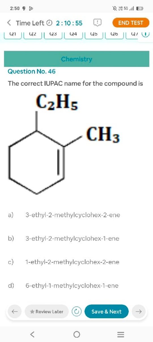 The correct IUPAC name for the compound is: (Image of a chemical compoun..
