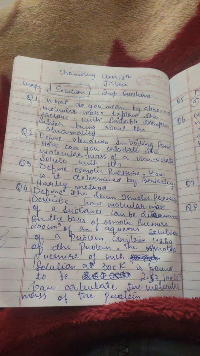 Here are some important questions from Chemistry, Class 12th, JK Bose: Q..
