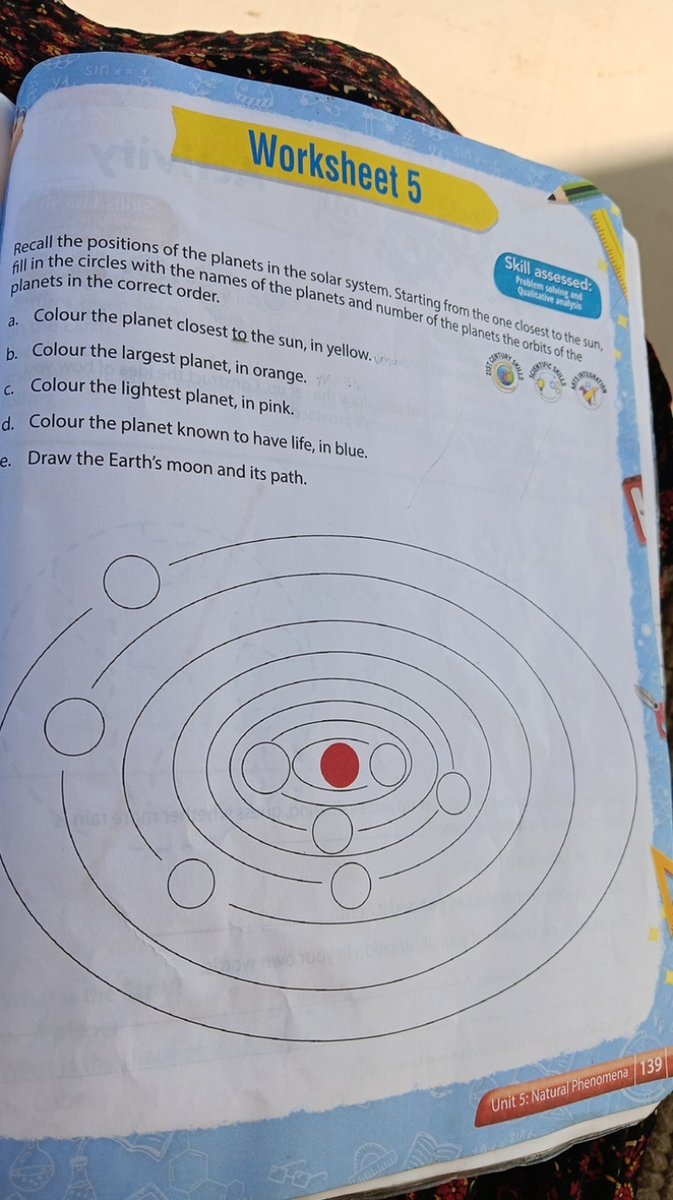 Recall the positions of the planets in the solar system. Starting from th..