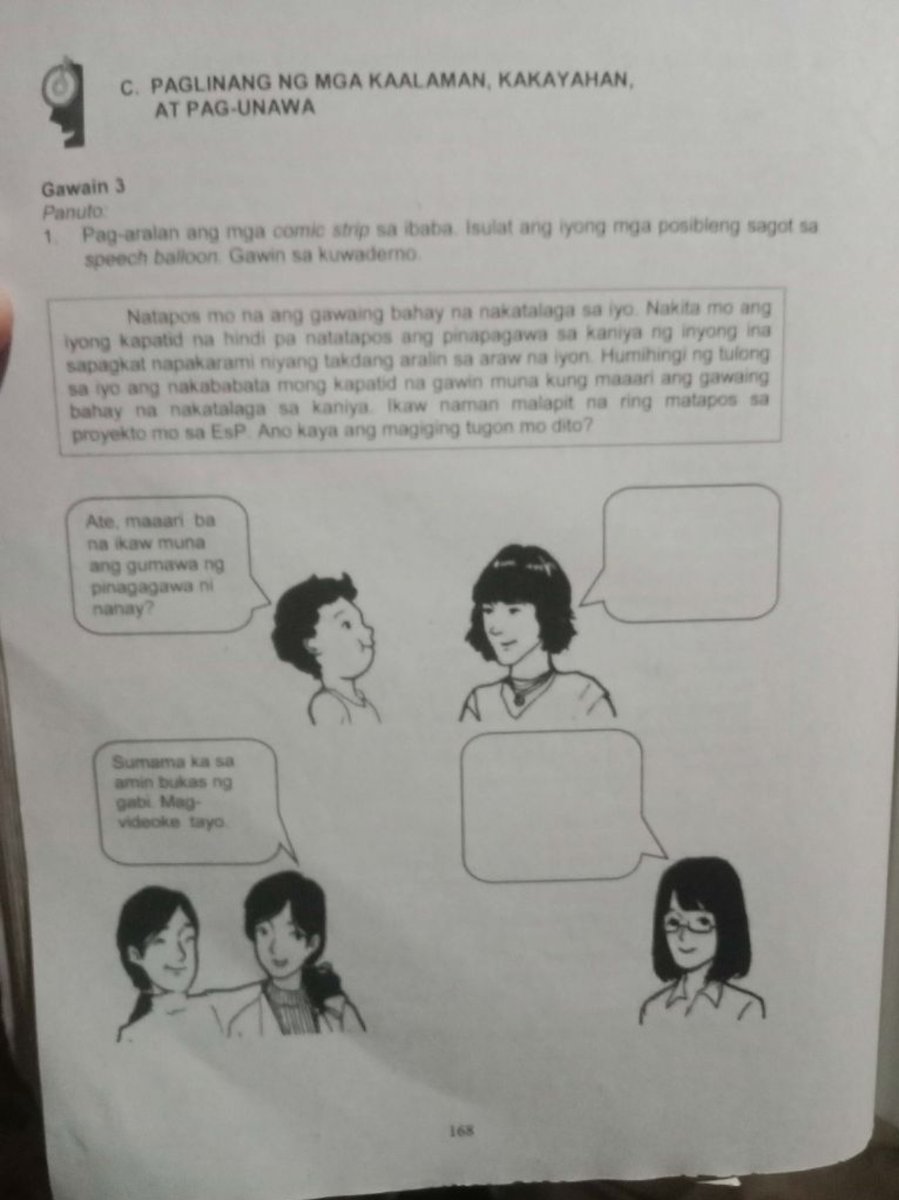 C. PAGLINANG NG MGA KAALAMAN, KAKAYAHAN, AT PAG-UNAWA Gawain 3 Panuto: P..