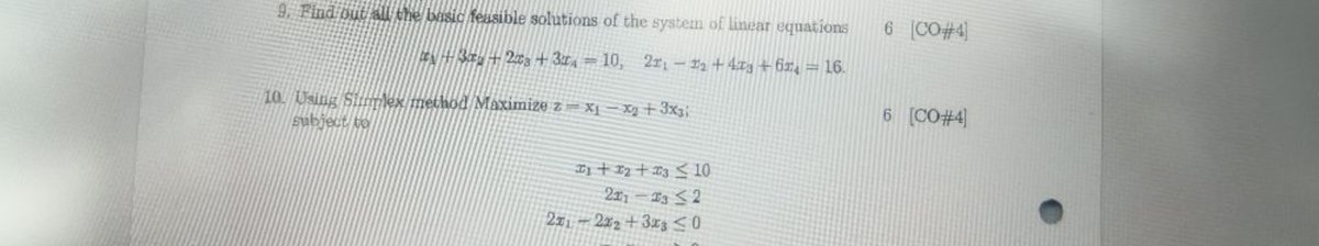 Find out all the basic feasible solutions of the system of linear equatio..