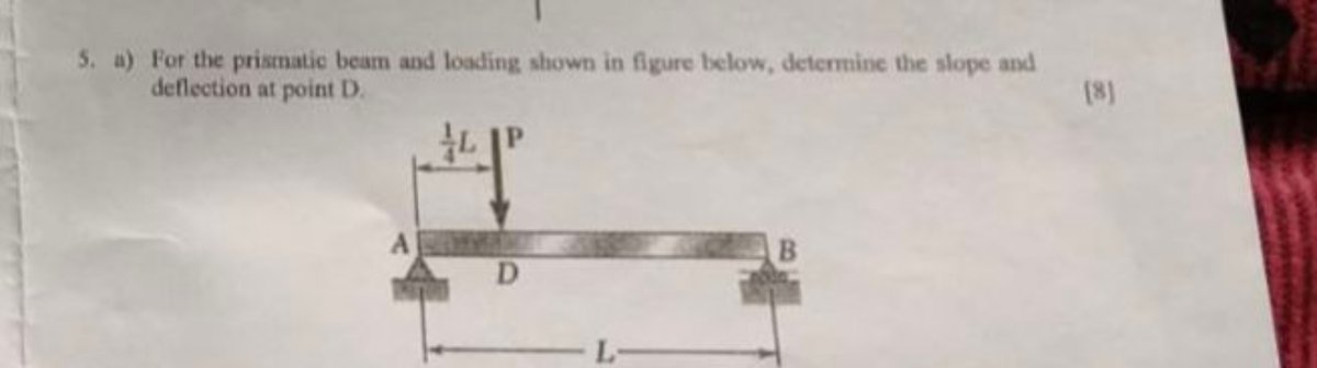 For the prismatic beam and loading shown in the figure below, determine t..