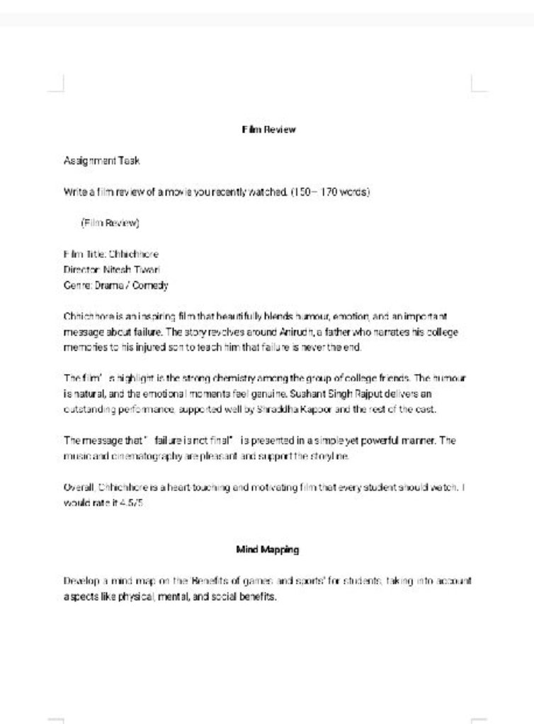 Here are two assignment tasks: Assignment Task 1: Film Review Write a fi..