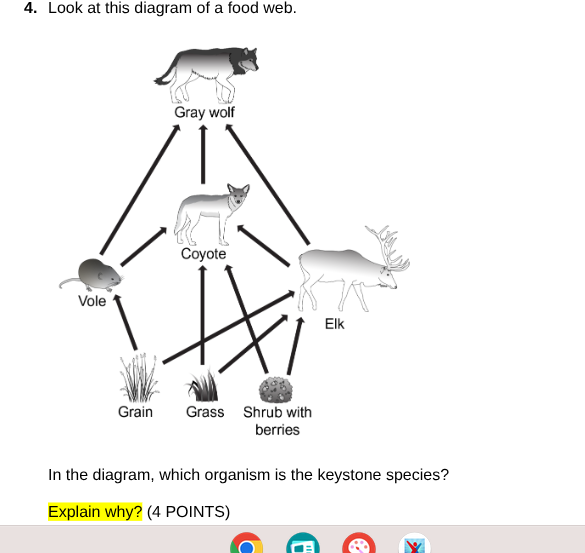 Look at this diagram of a food web. In the diagram, which organism is th..