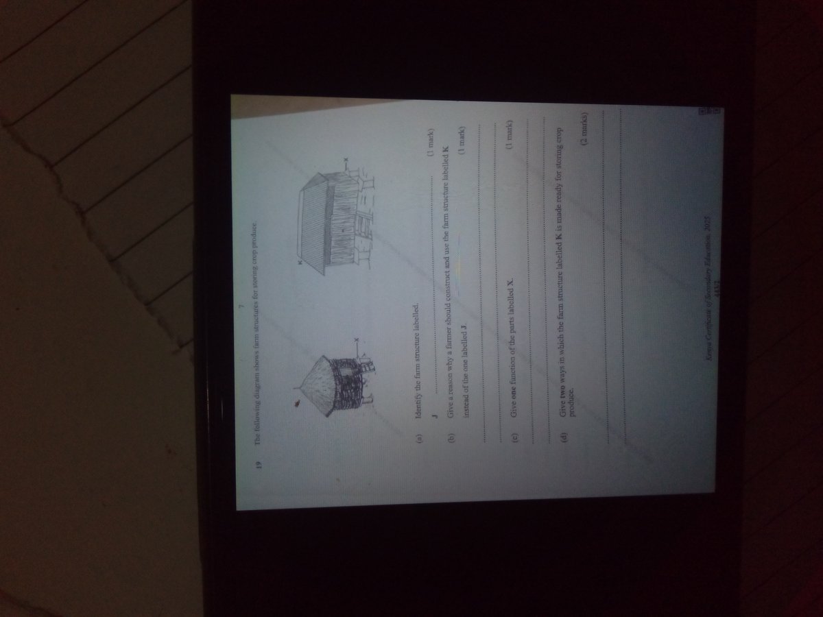 The following diagram shows farm structures for storing crop produce. (a..