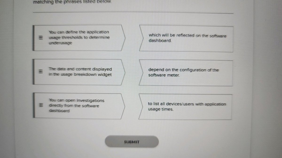 matching the phrases listed below. You can define the application usage