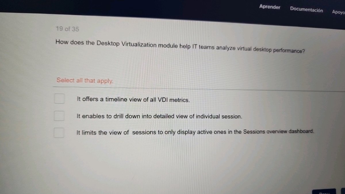 How does the Desktop Virtualization module help IT teams analyze virtual