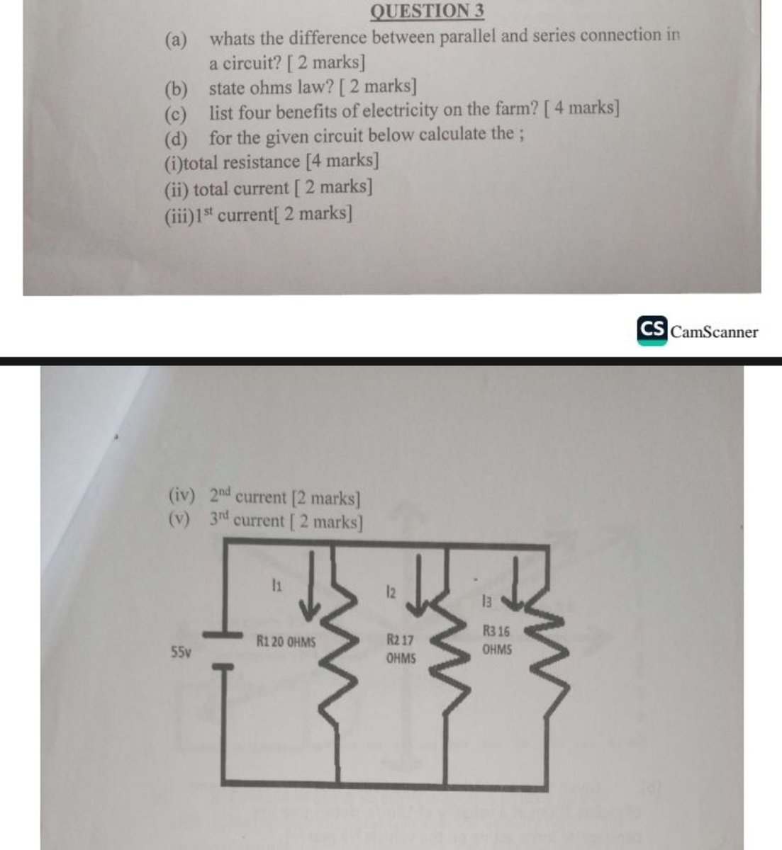 QUESTION 3 (a) What's the difference between parallel and series connect..