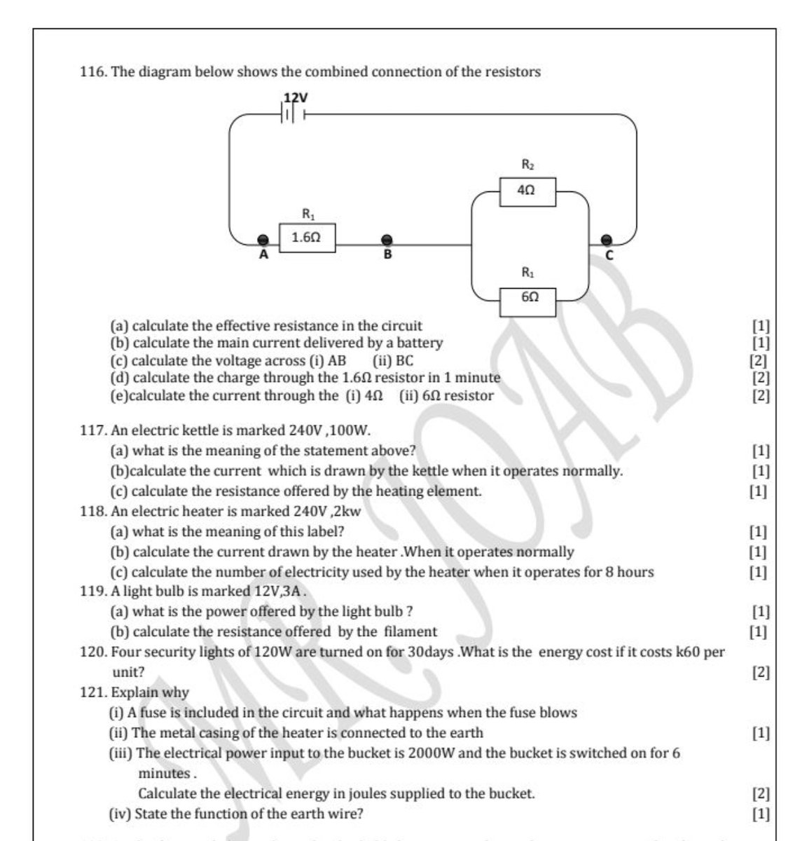 The diagram below shows the combined connection of the resistors (a) cal..
