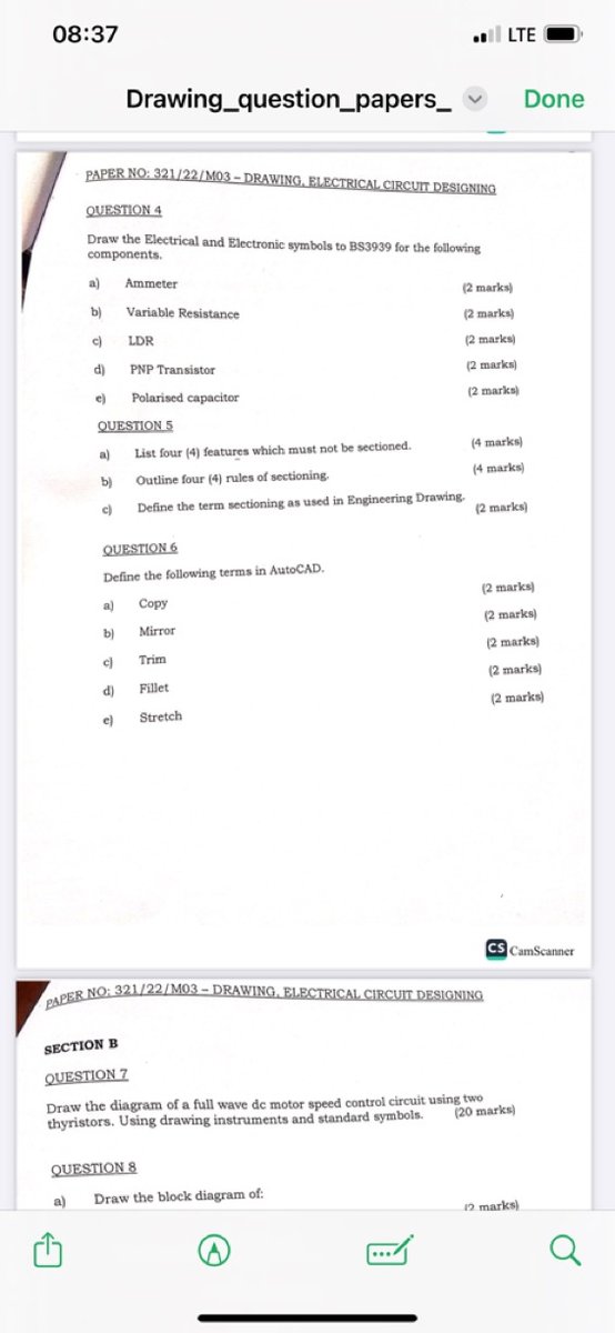 PAPER NO: 321/22/M03 – DRAWING, ELECTRICAL CIRCUIT DESIGNING QUESTION 4