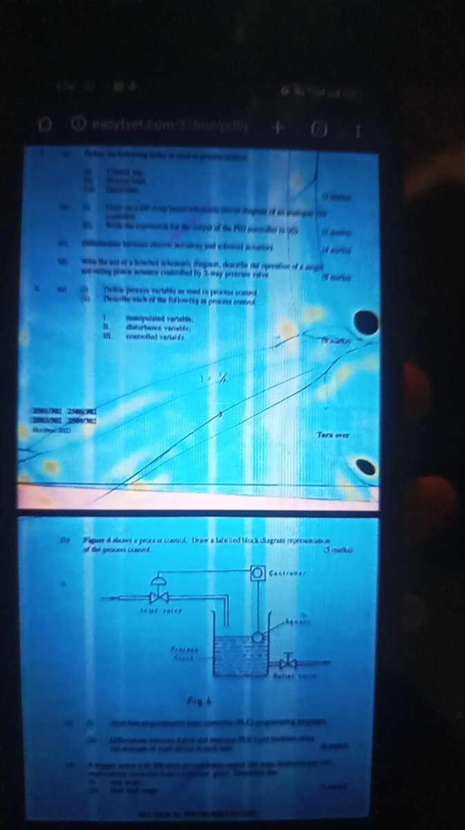 Figure 4 shows a process control. Draw a labelled block diagram represent..