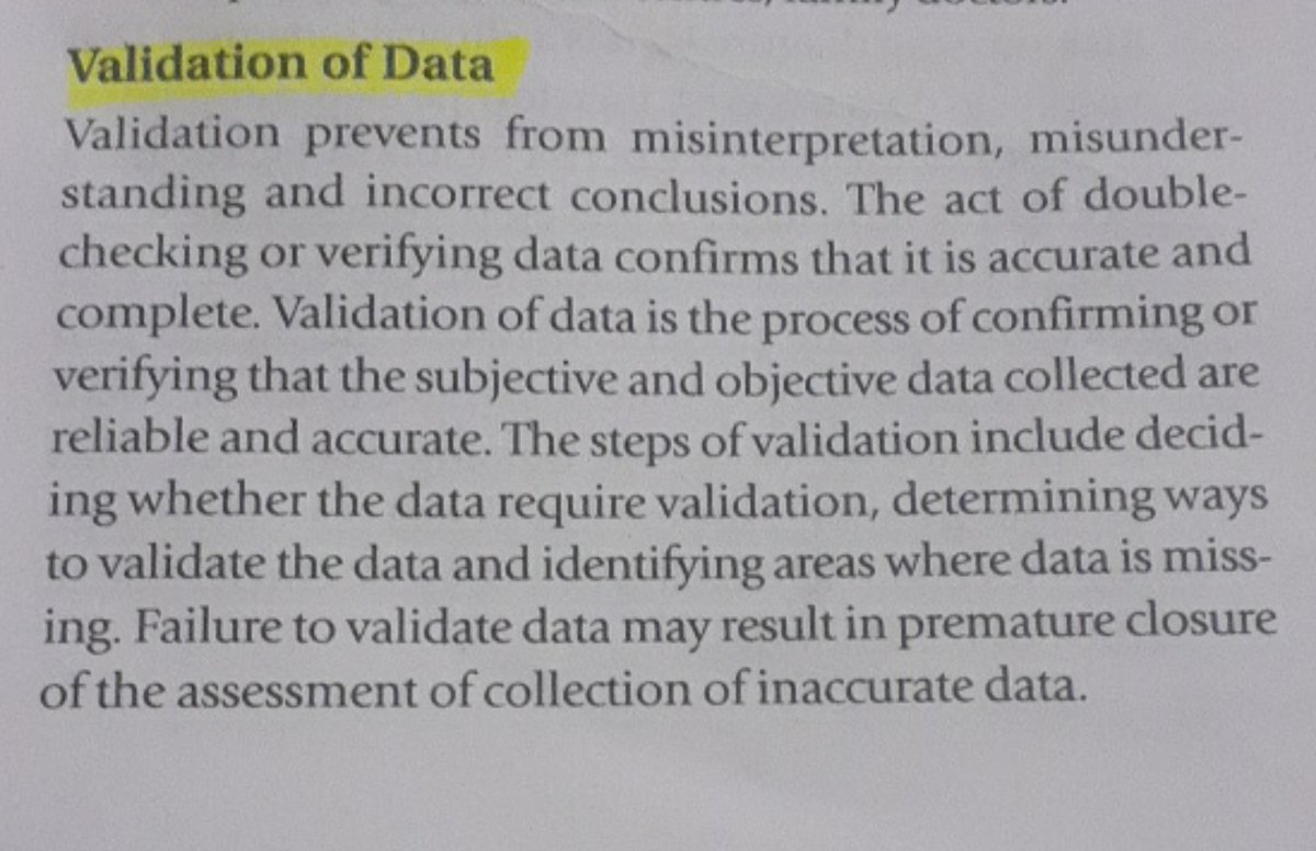 Validation of Data Validation prevents from misinterpretation, misunders..