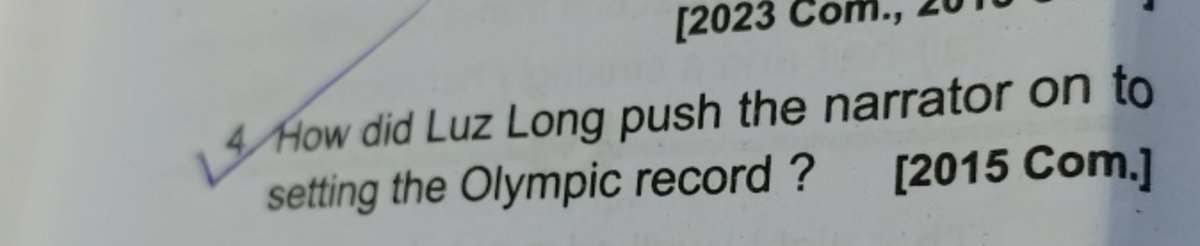 How did Luz Long push the narrator on to setting the Olympic record?..