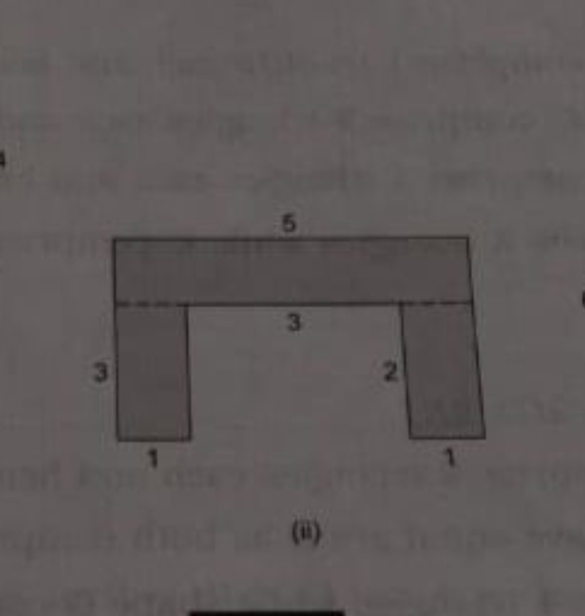 The image shows a composite shape with various dimensions labeled. The to..