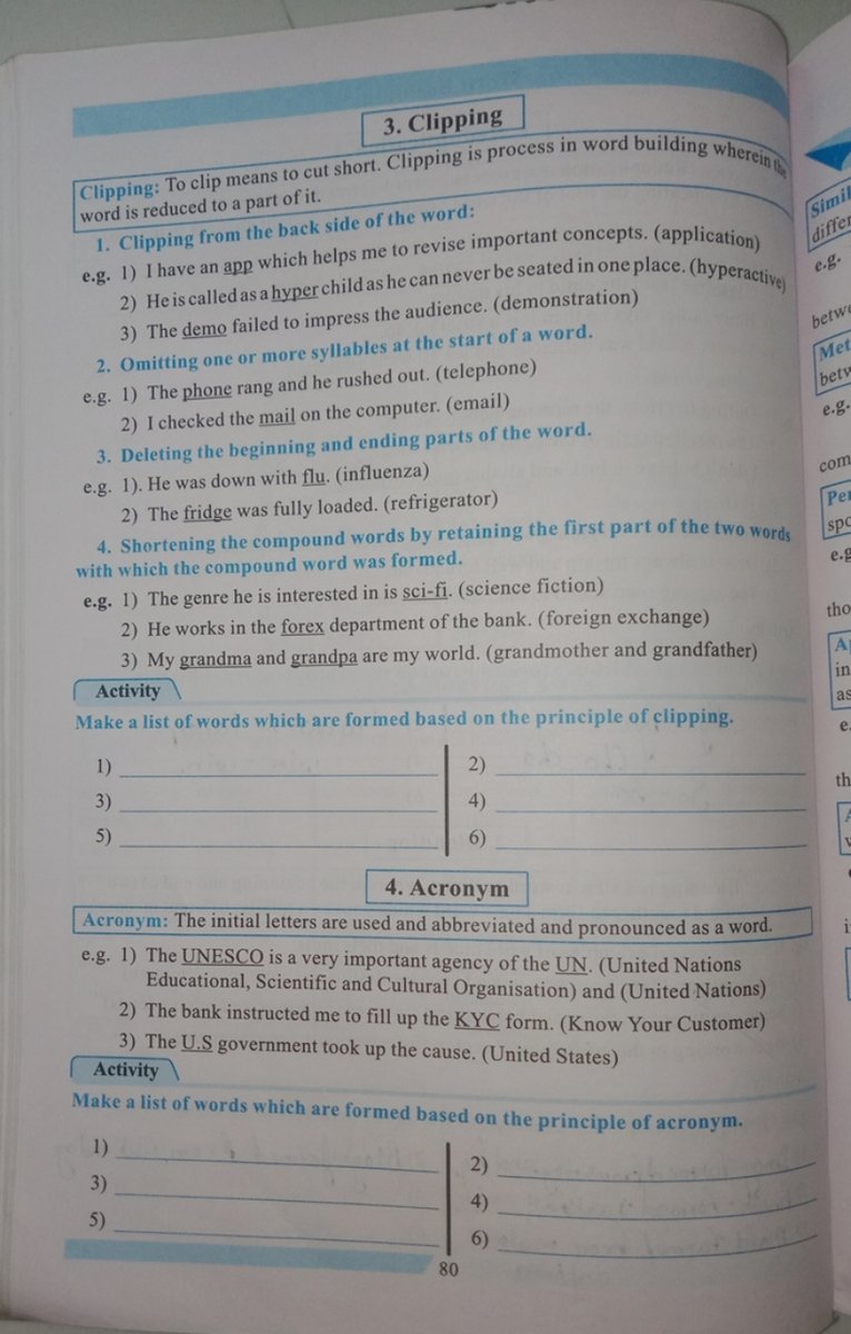 3. Clipping Clipping: To clip means to cut short. Clipping is a process i..