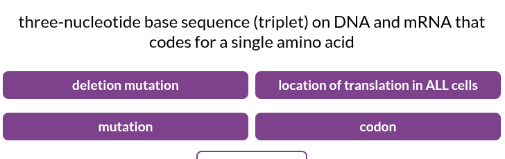 three-nucleotide base sequence (triplet) on DNA and mRNA that codes for a..