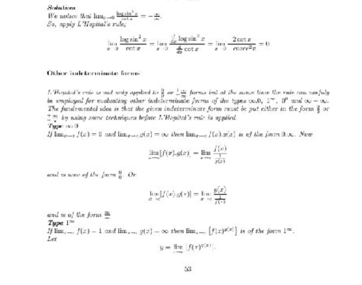 Solutions We notice that \lim \frac{\log \sin^2 x}{\cot x} = \frac{-\inft..