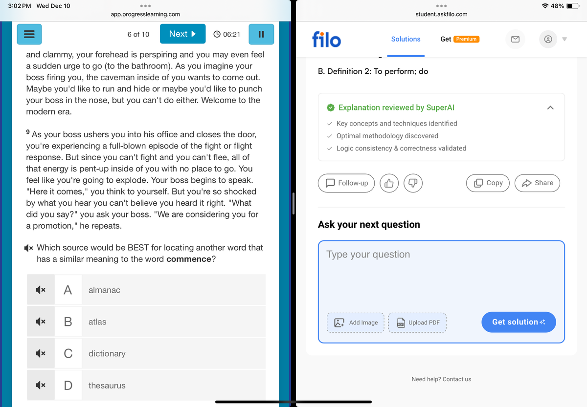 Which source would be BEST for locating another word that has a similar m..