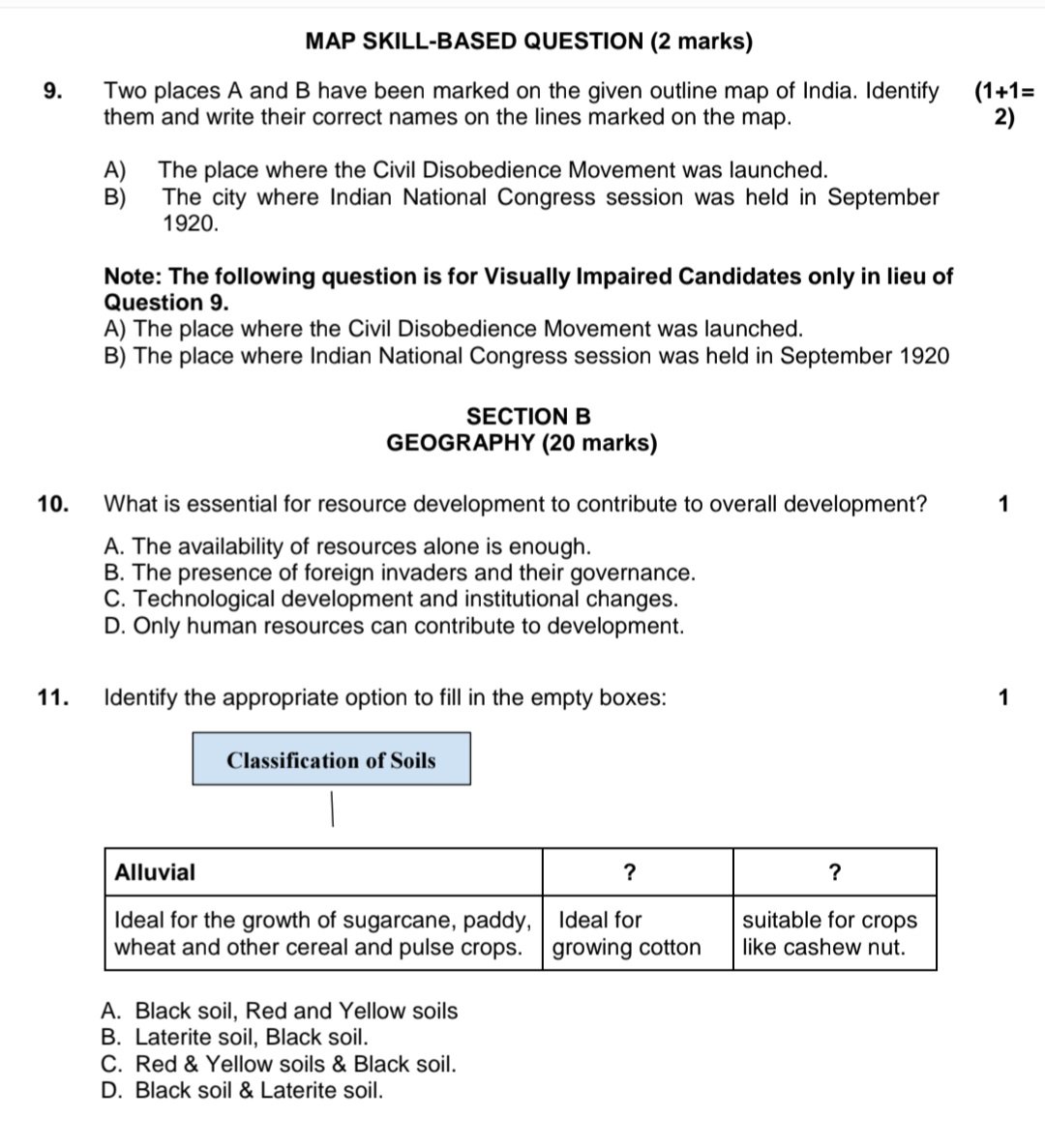 MAP SKILL-BASED QUESTION (2 marks) 9. Two places A and B have been marke..