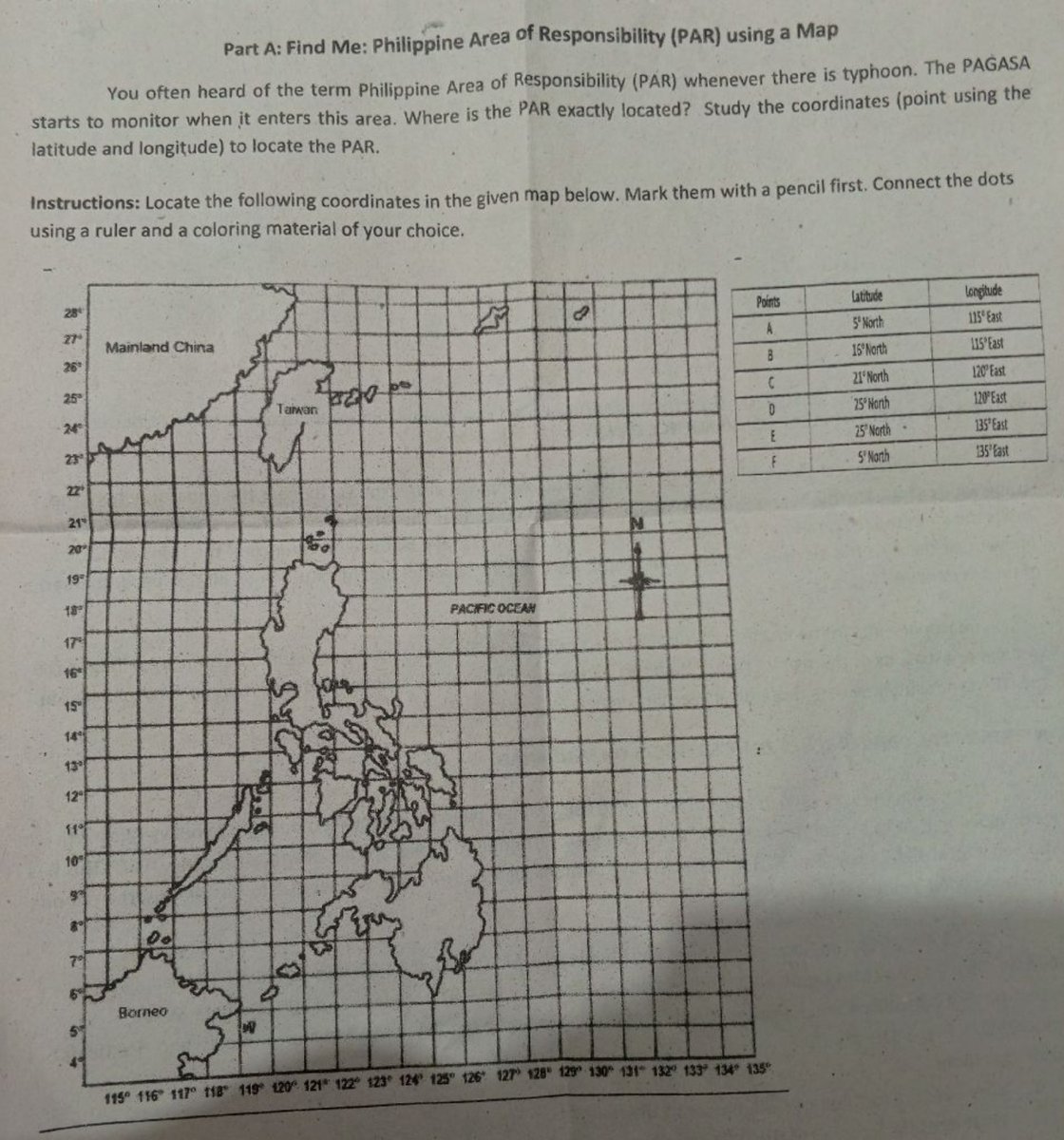 Part A: Find Me: Philippine Area of Responsibility (PAR) using a Map You..