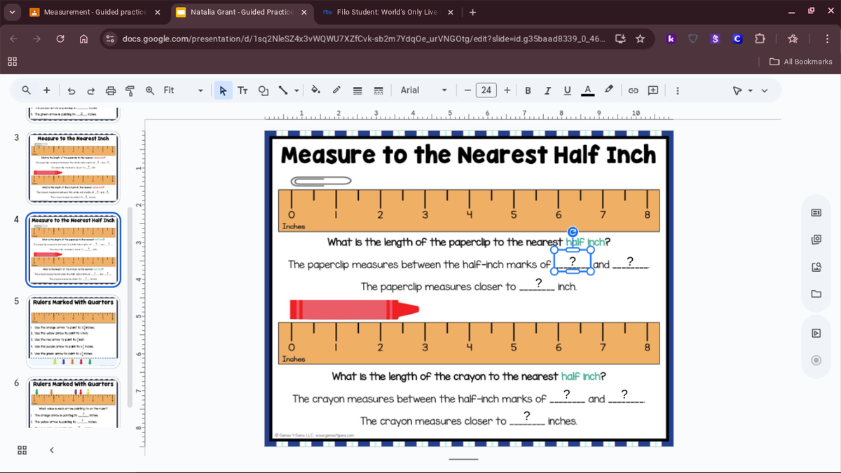 Measure to the Nearest Half Inch What is the length of the paperclip to