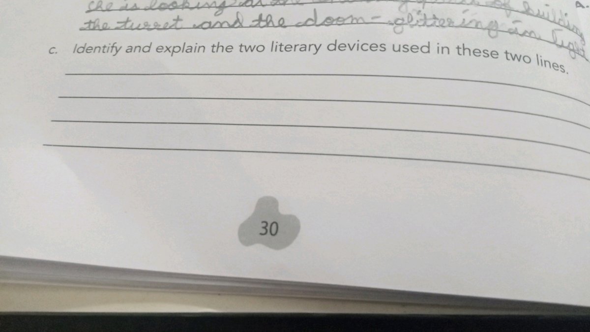 Identify and explain the two literary devices used in these two lines: