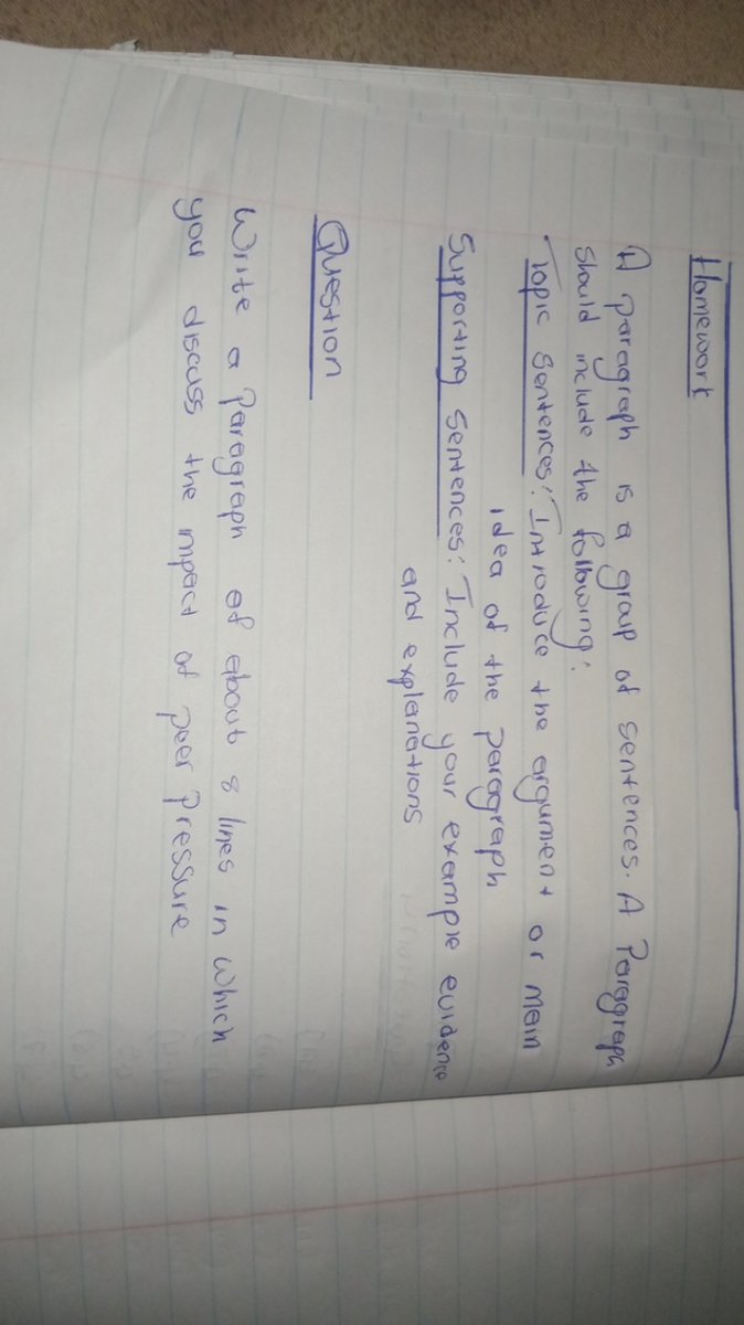 Homework A paragraph is a group of sentences. A paragraph should include