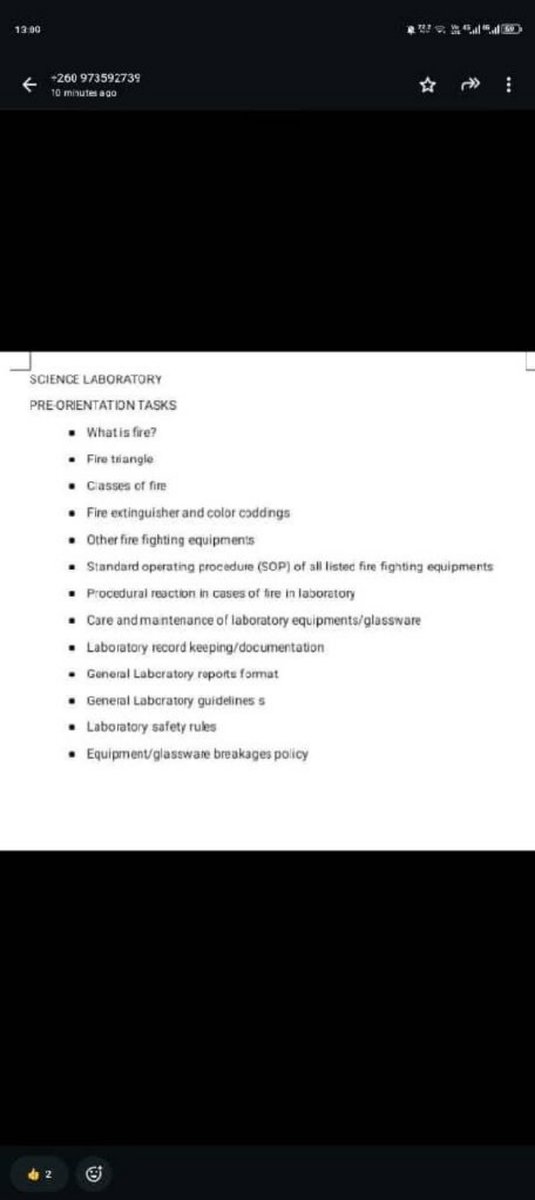 SCIENCE LABORATORY PRE-ORIENTATION TASKS What is fire? Fire triangle Clas..
