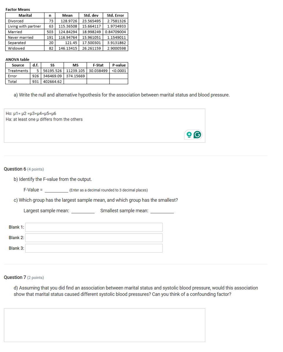 Here is the original image: Factor Means | Marital | n | Mean | Std. dev..