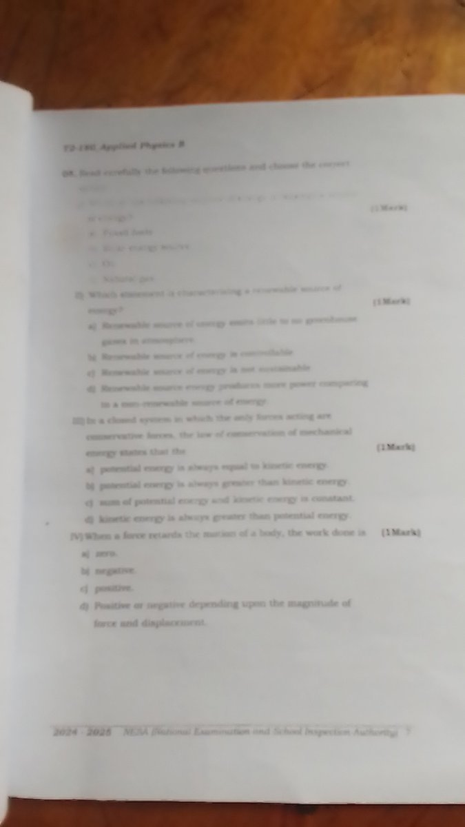 Read carefully the following questions and choose the correct answer: I)..
