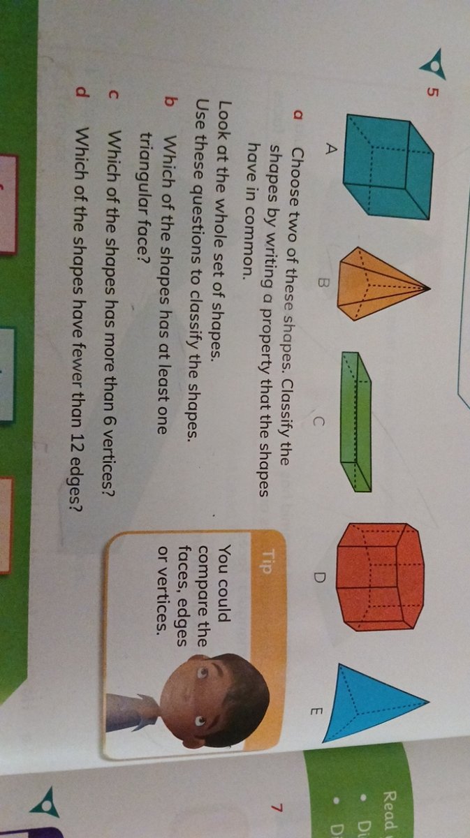 Here are different shapes: Image: A set of 3D shapes labeled A, B, C, D,..