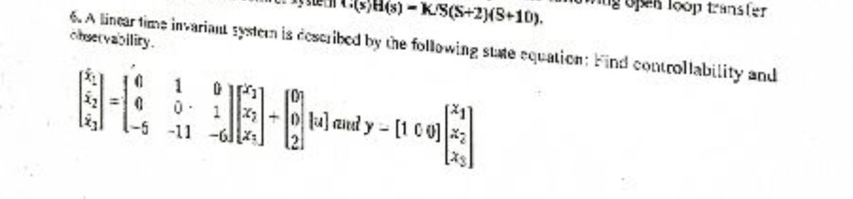 A linear time invariant system is described by the following state equati..