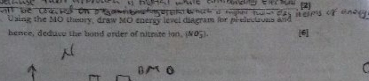 Using the MO theory, draw MO energy level diagram for pi-electrons and he..