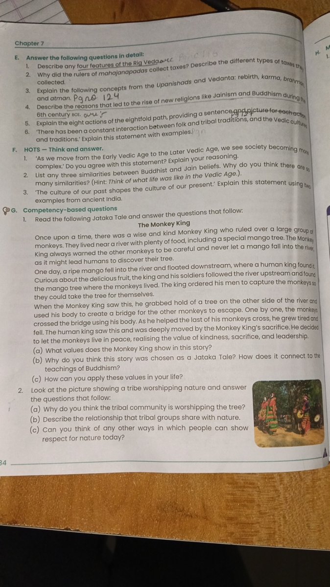 G. Competency-based questions Read the following Jataka Tale and answer